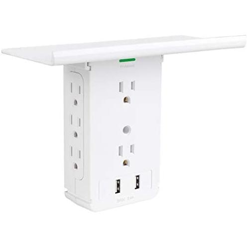 Socket Wall Shelf-CFMASTER 10 Port Surge Protector Wall Outlet, 8 ...