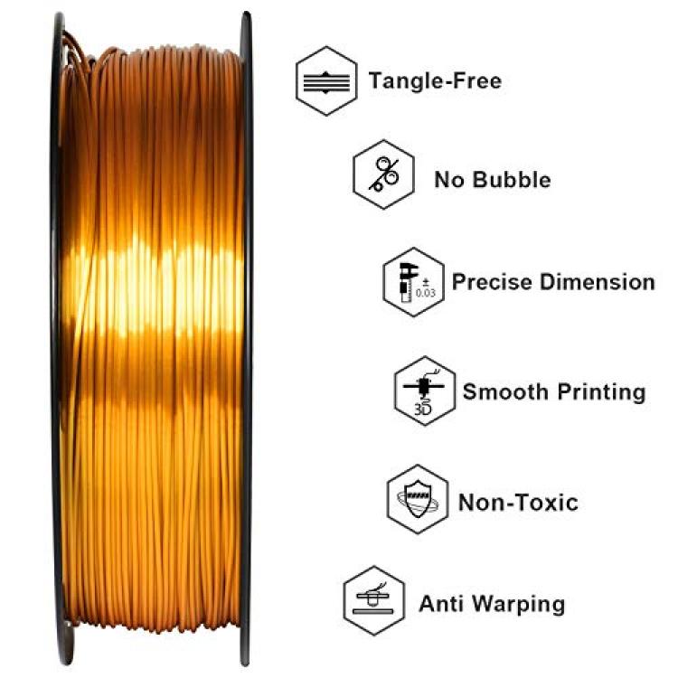 GEEETECH Metal Shine Filament 1.75mm for 3D Printer,Silk 1kg (2.2lbs ...