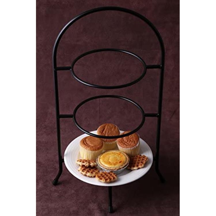 Creative Home Iron Works 3-Tier Metal Dinner Plate Rack Party Food ...