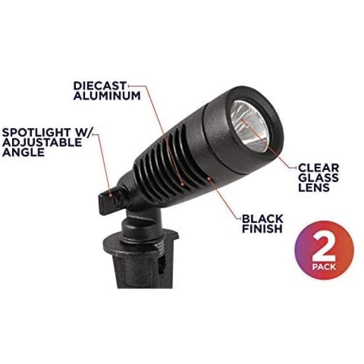 Moonrays 95557 1-Watt Low Voltage LED Outdoor Landscape Metal Spot ...