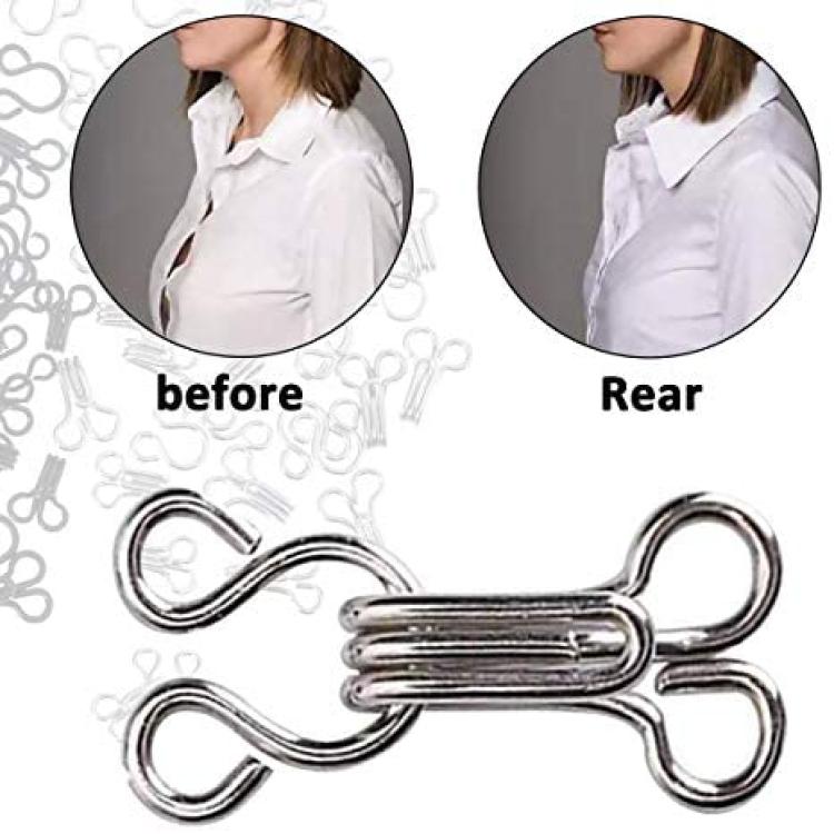 Hook And Eye Honbay 100 Sets 17mm Silver Metal Closures Sewing Hooks ...