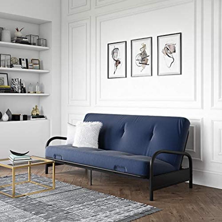 DHP Vermont Metal Futon Frame, Classic Design, Full Sized - Black