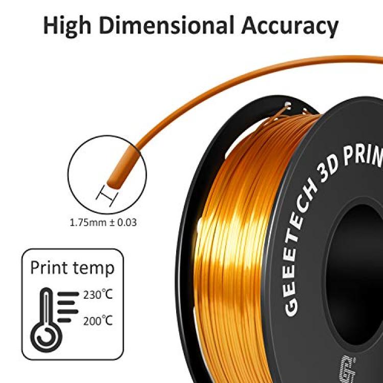 GEEETECH Metal Shine Filament 1.75mm for 3D Printer,Silk 1kg (2.2lbs ...