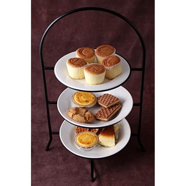 Creative Home Iron Works 3-Tier Metal Dinner Plate Rack Party Food ...
