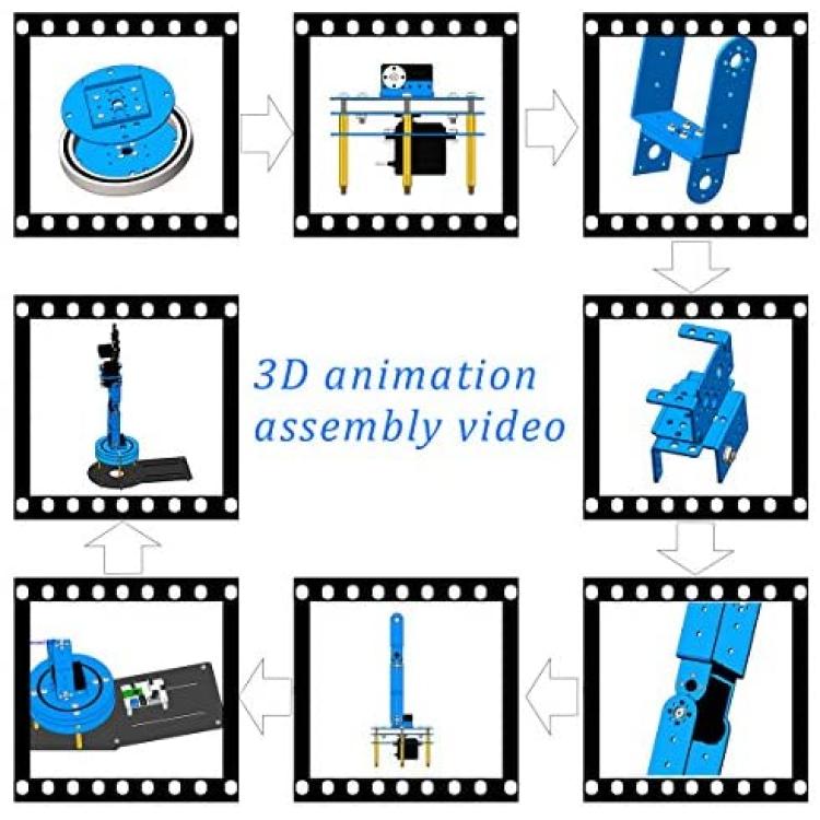 6DOF Robotic Arm Kit Programming Robot Arm with Handle PC Software and APP Control with Tutorial